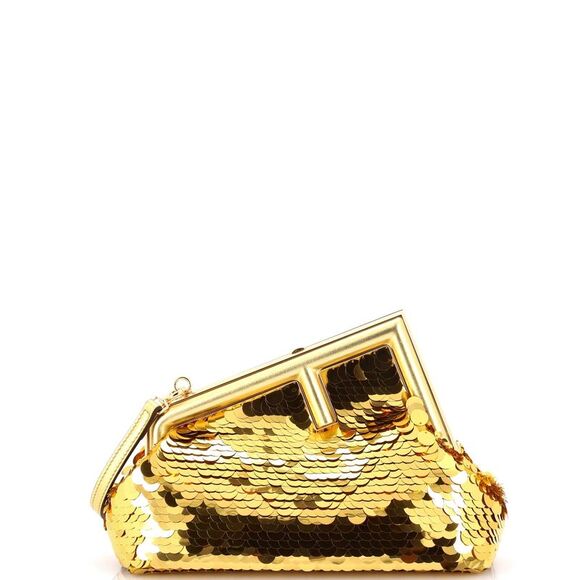 Fendi | Bags | Fendi First Bag Sequins Small Gold | Poshmark